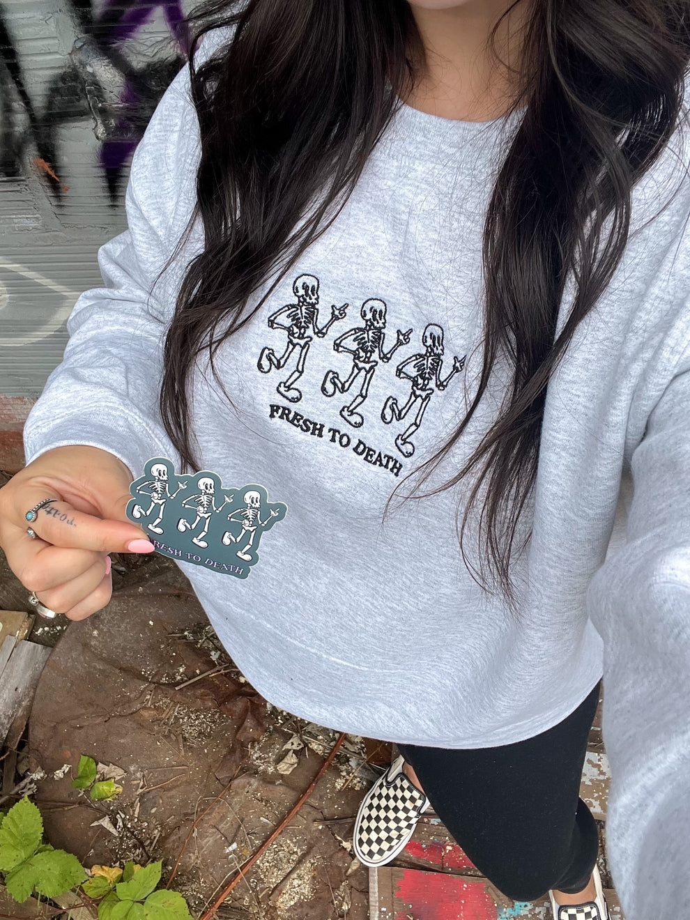 Fresh to Death Embroidered Crewneck – pacificnorthtess