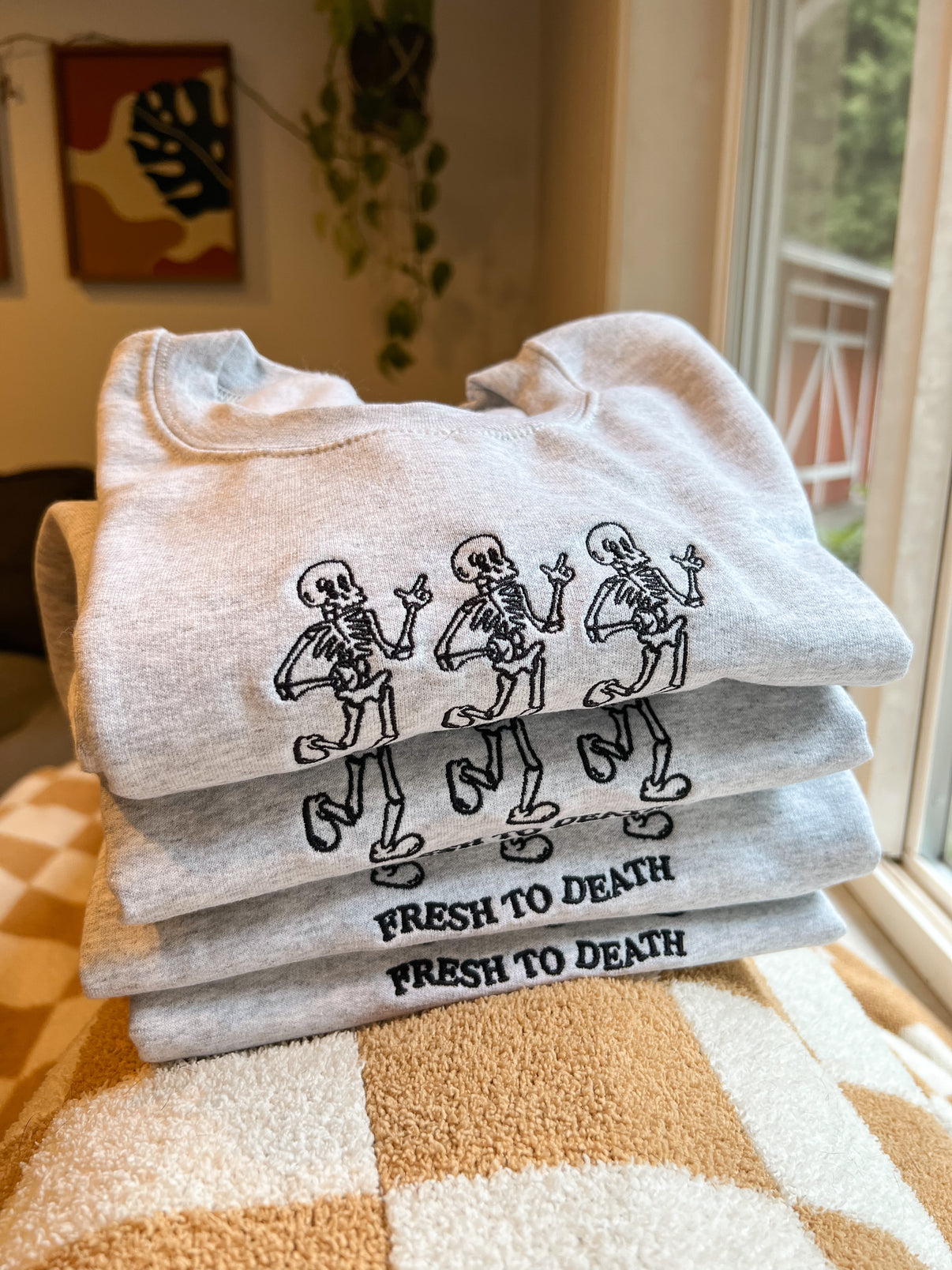 Fresh to Death Embroidered Crewneck – pacificnorthtess