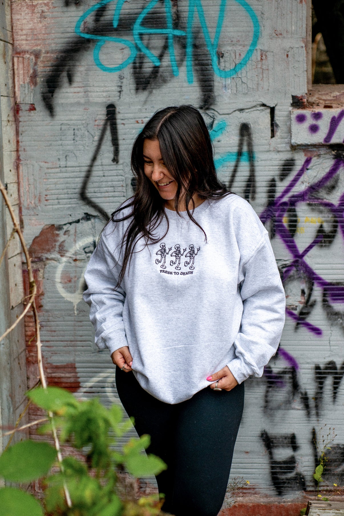 Fresh to Death Embroidered Crewneck – pacificnorthtess